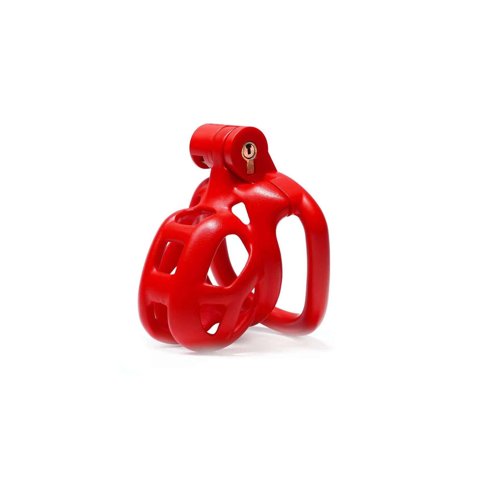 Nub Cobra Male Chastity Cage with 4 Rings Red – chastitybelt